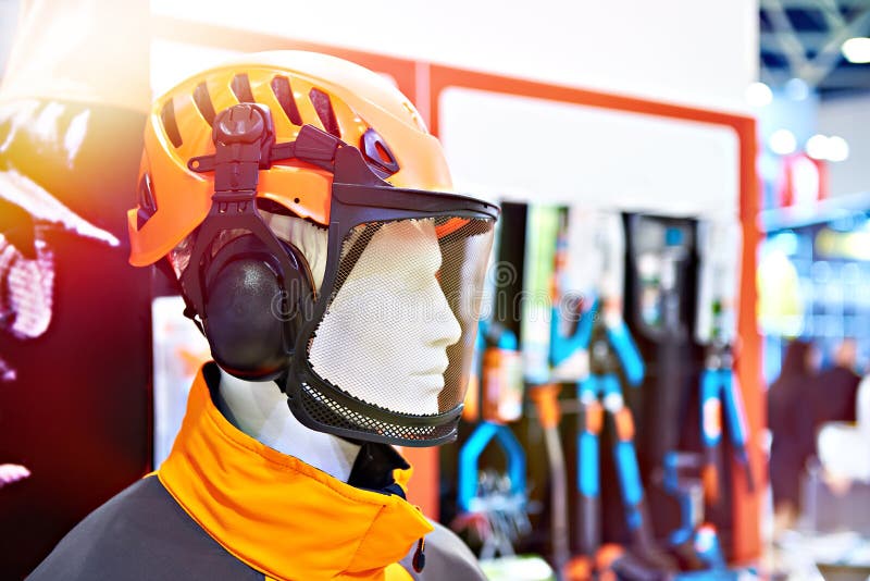 Protective Mask with Mesh for Construction Work in Store Stock Image ...