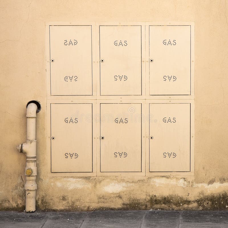 Protective Metal Box of Gas Meter Stock Image - Image of fossil, built ...