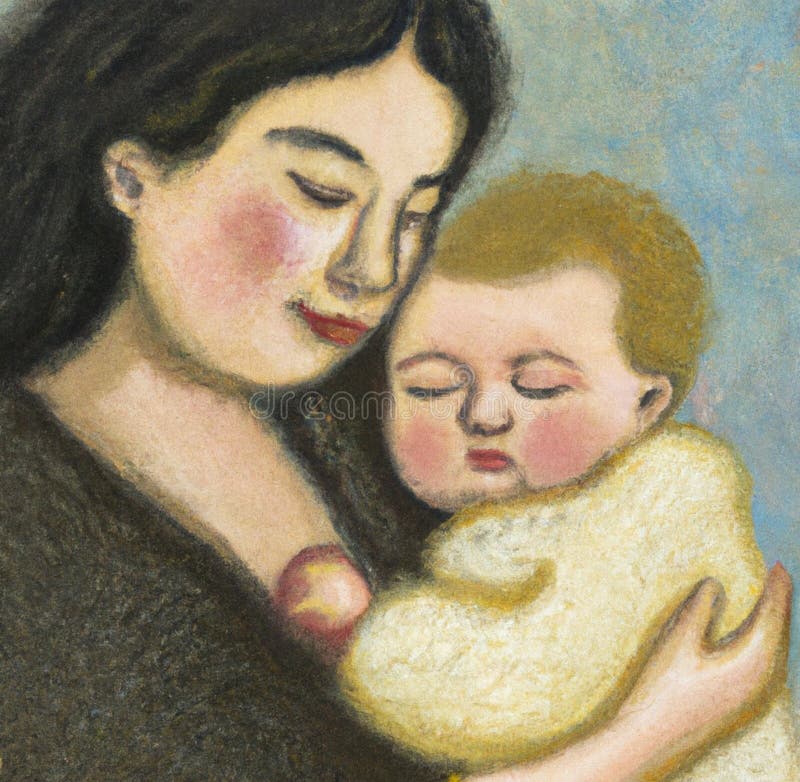 Protective Mother Hug Crying Unhappy Small Daughter Stock Vector ...