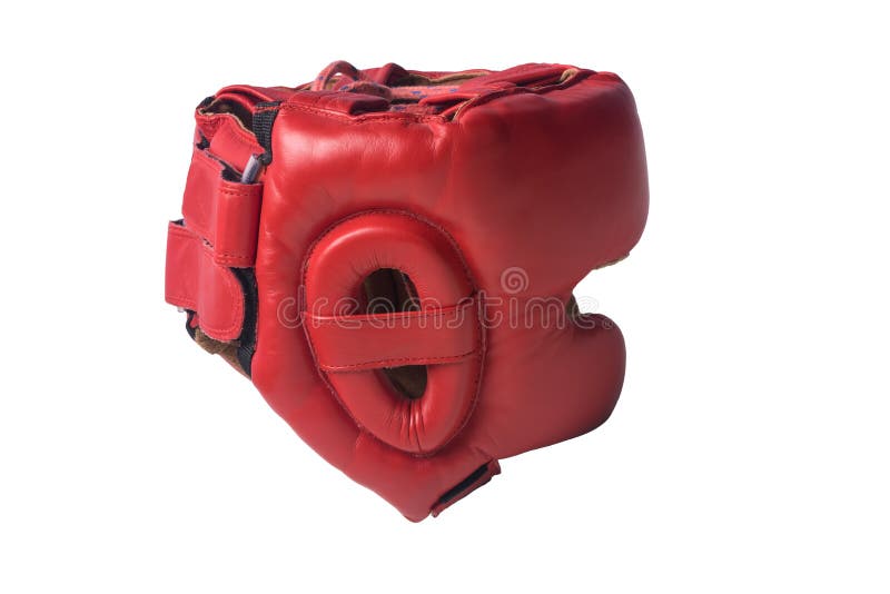 Protective Red Helmet for Martial Arts Isolated on a White Background ...