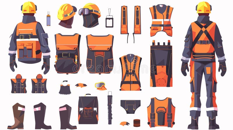 A Protective Safety Outfit with a Work Uniform, Emphasizing Protective ...