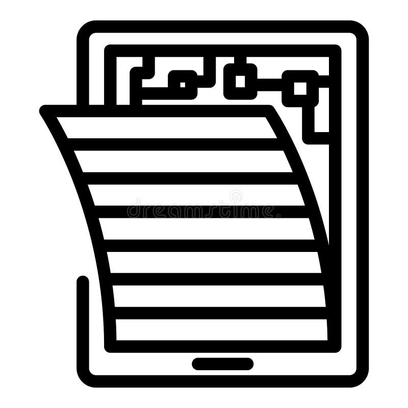 Crash Tablet Device Icon, Outline Style Stock Vector - Illustration of ...