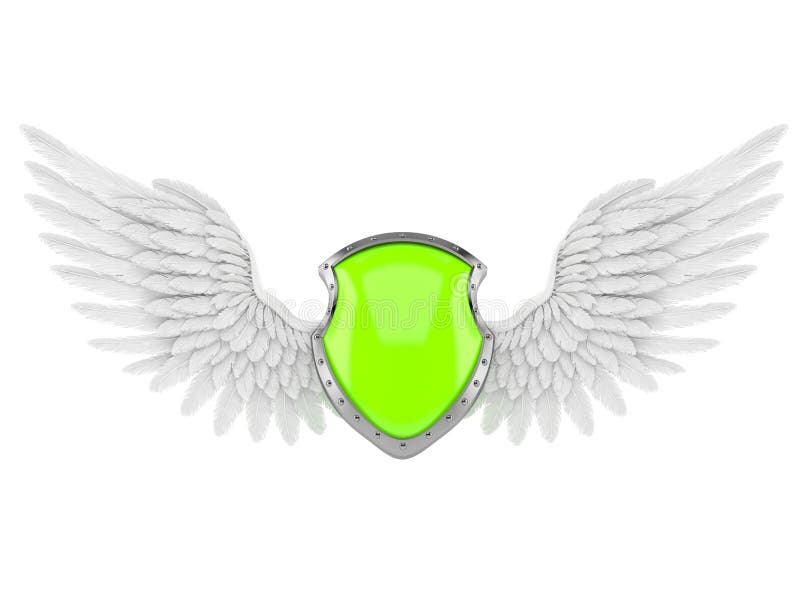 Shield with angel wings stock vector. Illustration of antique - 35607934