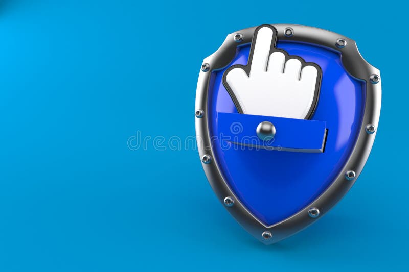 Protective Shield with Cursor Stock Illustration - Illustration of ...