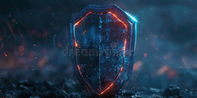 Protective Shield in a Digital Landscape. Created by Generative ...