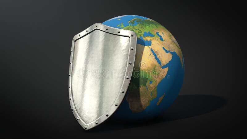 Protective Shield for the Earth Stock Illustration - Illustration of ...