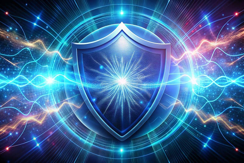 Protective Shield Energy Digital Graphic Stock Illustration ...