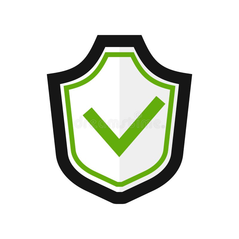Protective Shield with Green Check Mark Icon Stock Vector ...