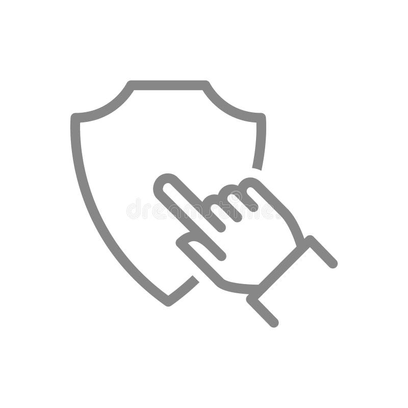 Protective Shield and Human Line Icon. Personal Safety, Bodyguard ...