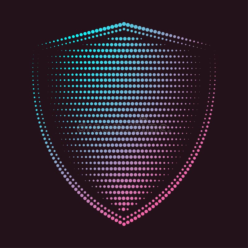Protective Shield Made of Dots. Particle Halftone Digital Shield ...