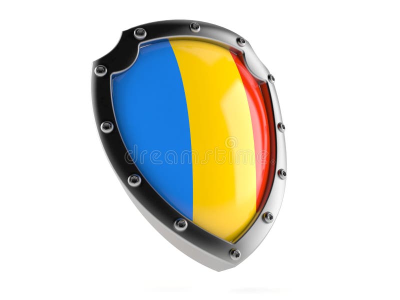 Protective Shield With Romanian Flag Stock Illustration - Illustration ...