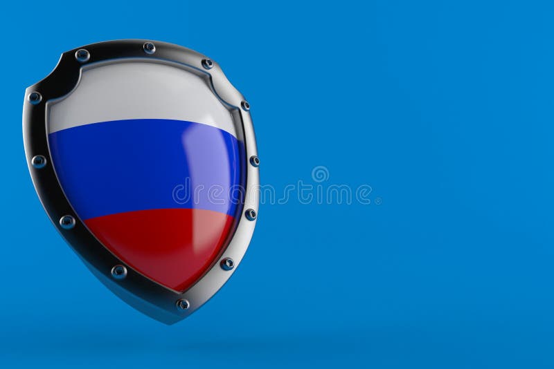 Protective Shield with Russian Flag Stock Illustration - Illustration ...
