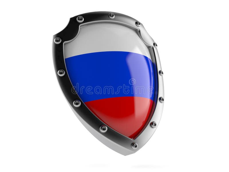 Protective Shield with Russian Flag Stock Illustration - Illustration ...
