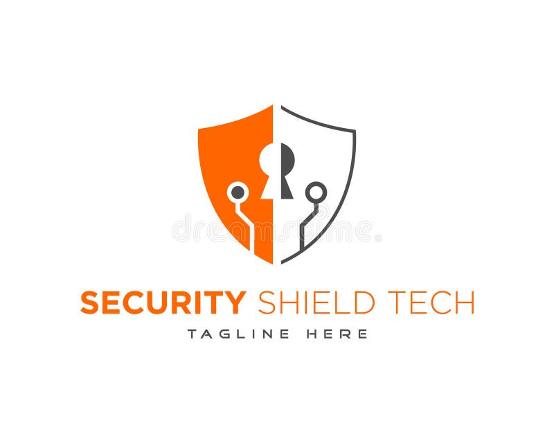 Protective Shield Sign Digital Security Logo Design. Stock Vector ...