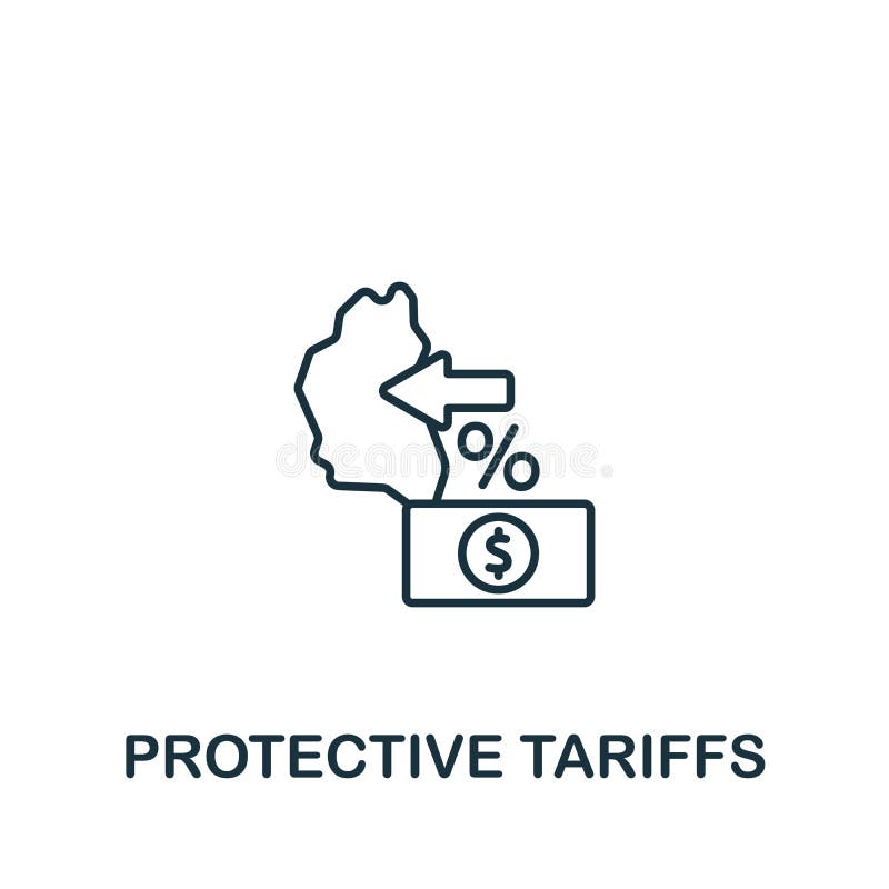 Protective Tariffs Icon. Monochrome Simple Global Business Icon for ...
