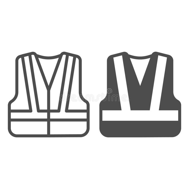 Protective Vest Line and Solid Icon, Labor Protection, Work Safety ...