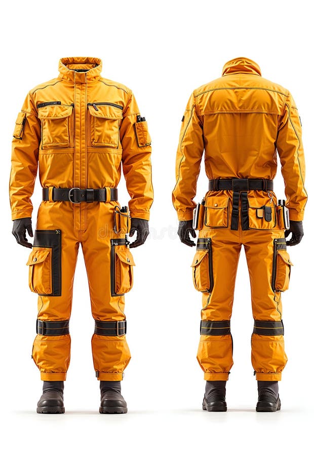 Protective Workwear Showing Front and Back Views, Ideal for ...