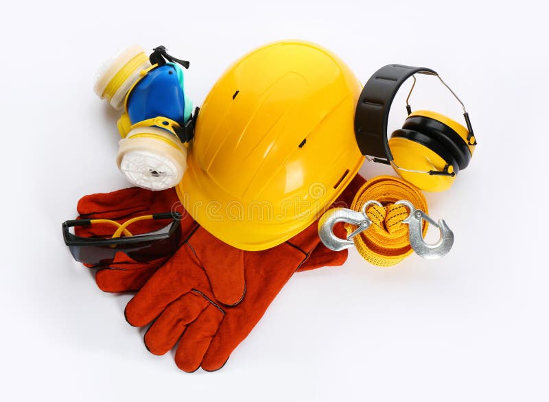 Protective Workwear on White Background, Top View Stock Image - Image ...
