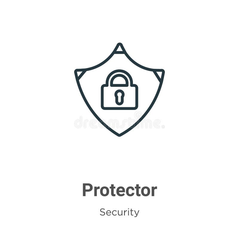 Protector Outline Vector Icon. Thin Line Black Protector Icon, Flat ... Protector Outline Vector Icon. Thin Line Black Protector Icon, Flat ...