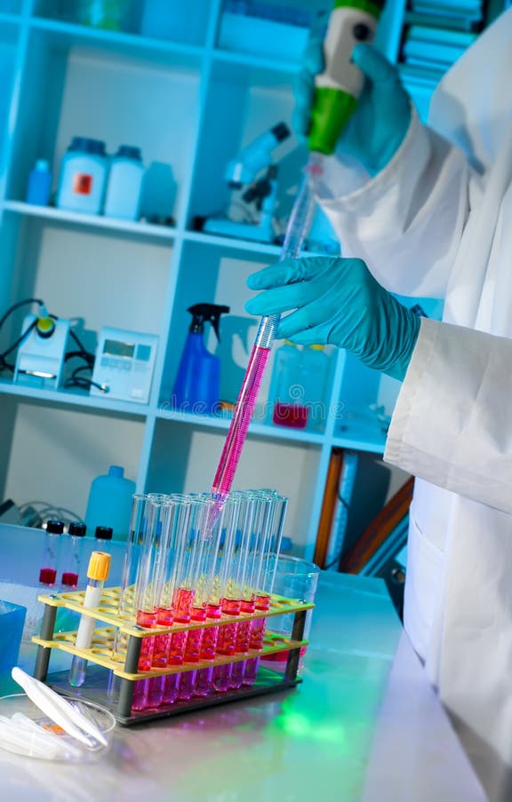 Protein Assay in Biochemical Lab Stock Image - Image of interior, body ...