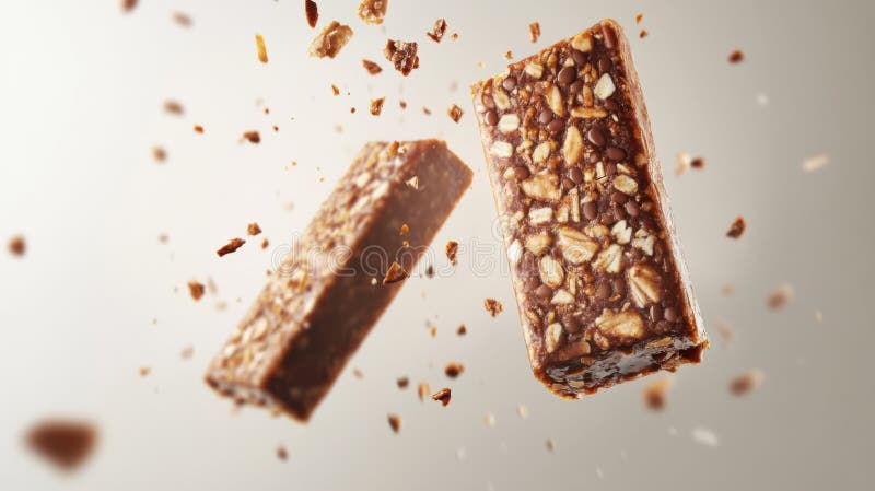 A Protein Bar Broken in Half, the Bar is Broken in Half. Stock ...