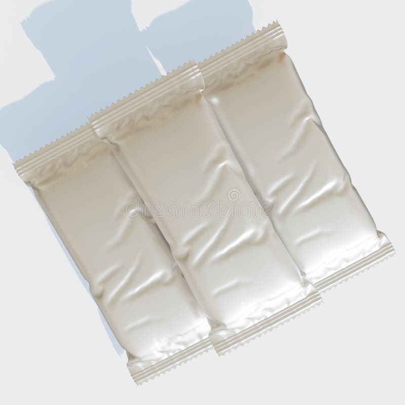 Protein Bar Packaging White Color and Realistic Render Stock ...