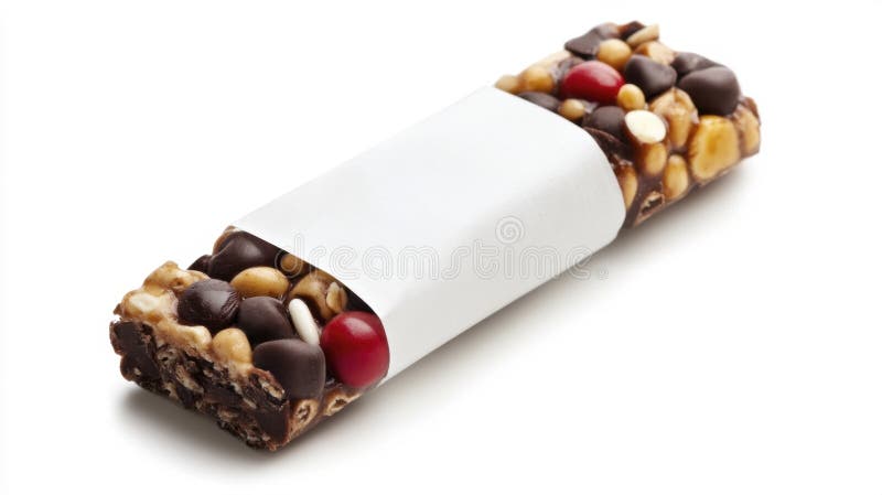 Protein Bar Wrapper Mockup Isolated on White Background Stock ...