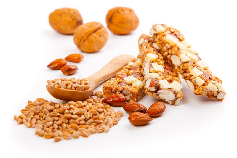 Protein bars with nuts stock photo. Image of breakfast - 29297282