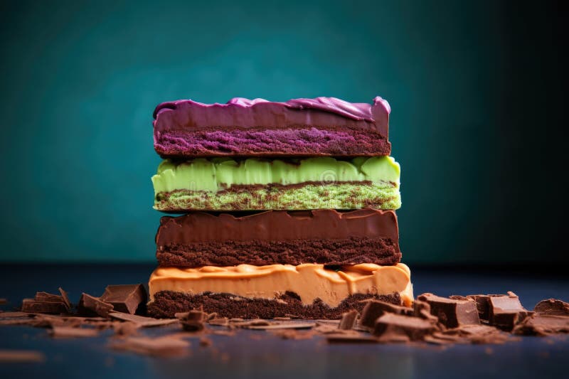 Protein Bars Stacked on a Colored Surface Stock Image - Image of ...