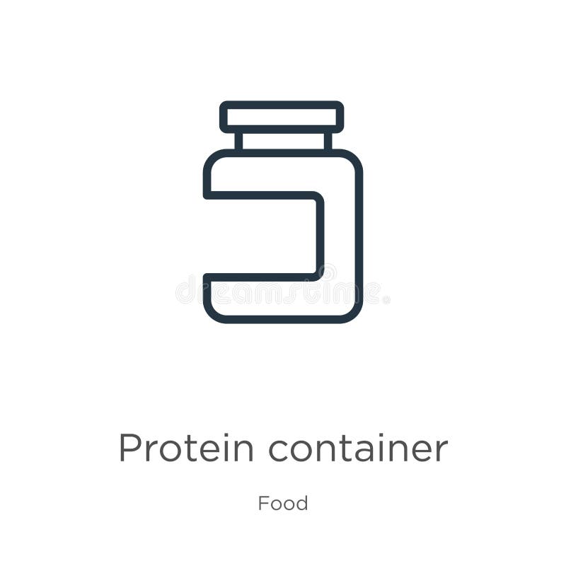 Outline Protein Shake Vector Icon. Isolated Black Simple Line Element ...