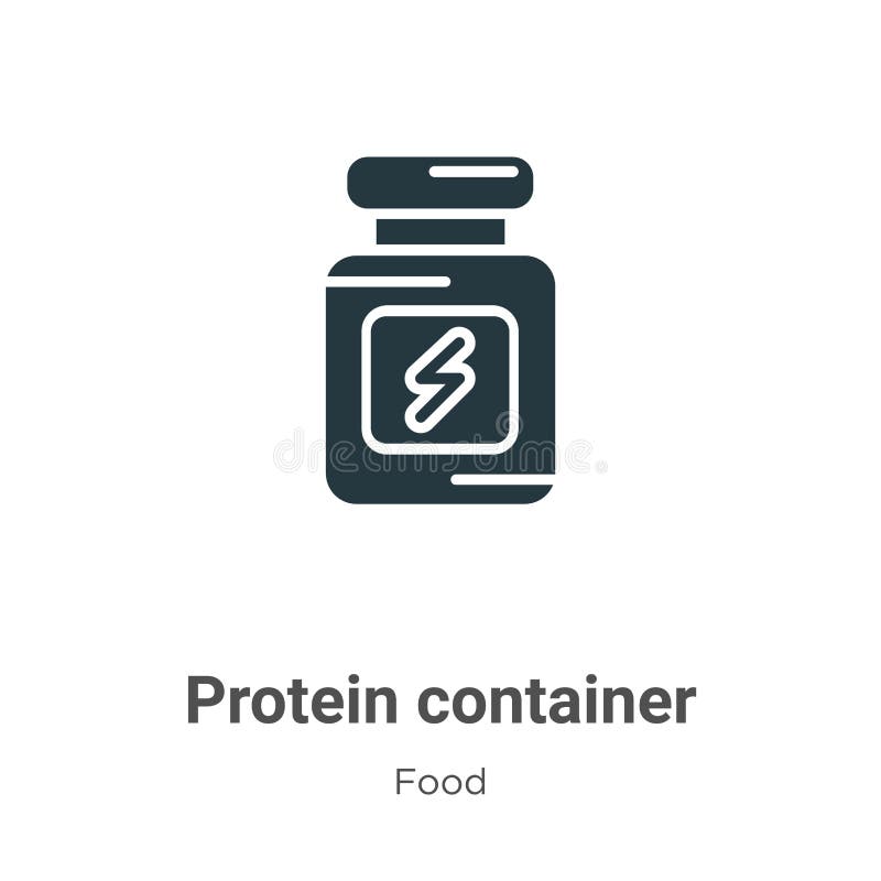 Protein Container Vector Icon on White Background. Flat Vector Protein ...