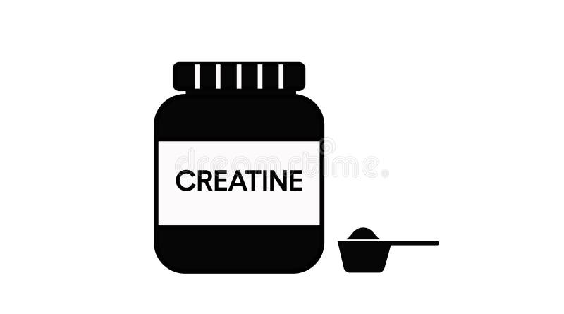 Black and White Creatine Bottle Icon. Stock Vector - Illustration of ...
