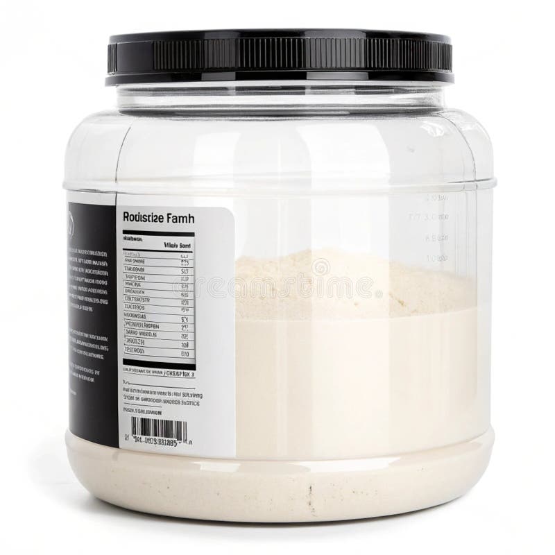 Protein Jar Plastic Mockup Isolated on White Background Stock ...