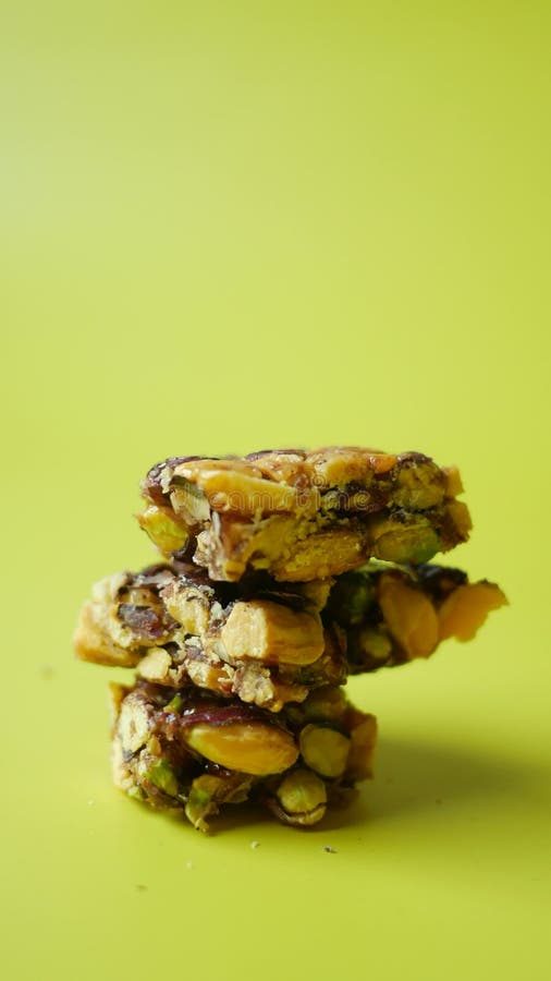 Protein Nut Bars on Yellow Background Stock Footage - Video of granola ...
