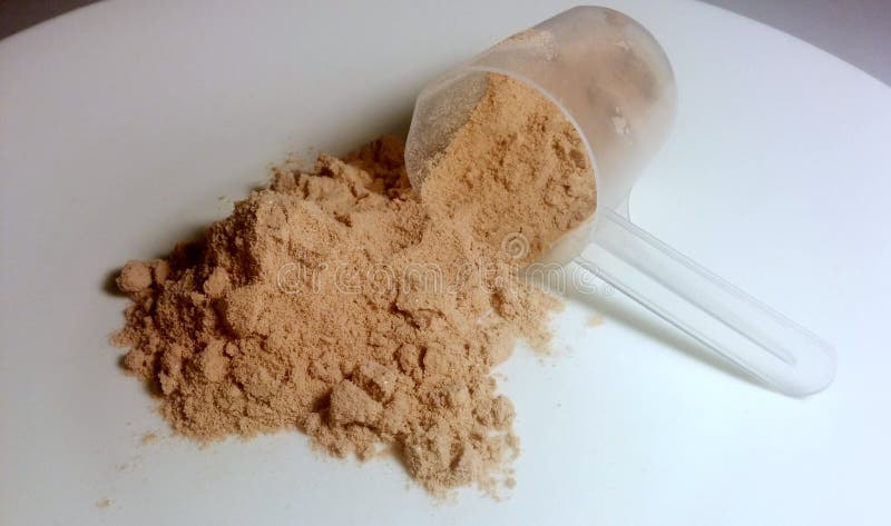 PRotein powder on plate stock image. Image of fitness - 49562103