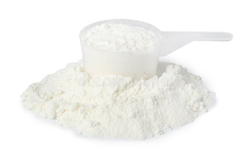 Protein Powder and Scoop Isolated on White Stock Photo - Image of fresh ...