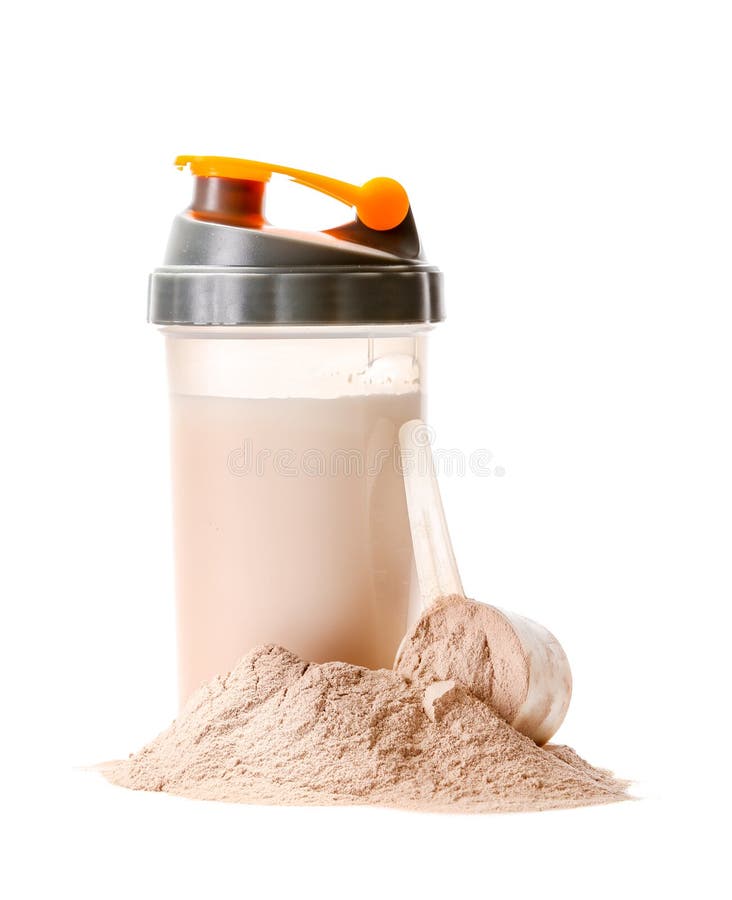 Bottle of Protein Shake on White Background Stock Image - Image of ...