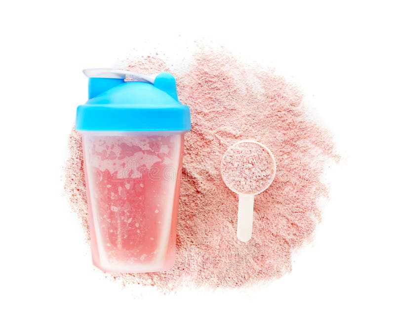 Bottle of Protein Shake on White Background Stock Image - Image of ...