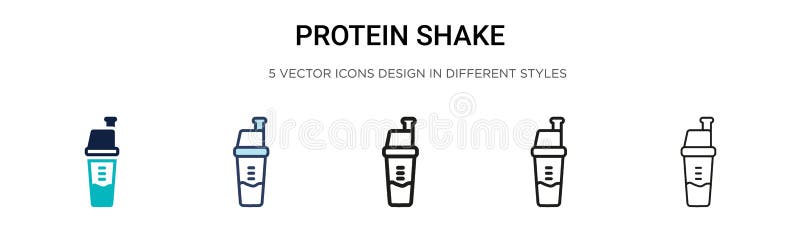Protein Shake Outline Vector Icon. Thin Line Black Protein Shake Icon ...