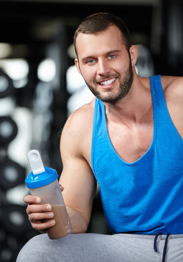 Protein shake stock image. Image of human, muscular, people - 54826631