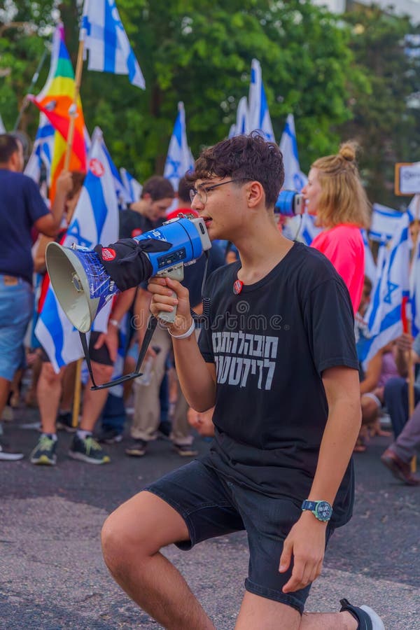 Protest Against Law Limiting Court Power, Haifa Editorial Photography ...