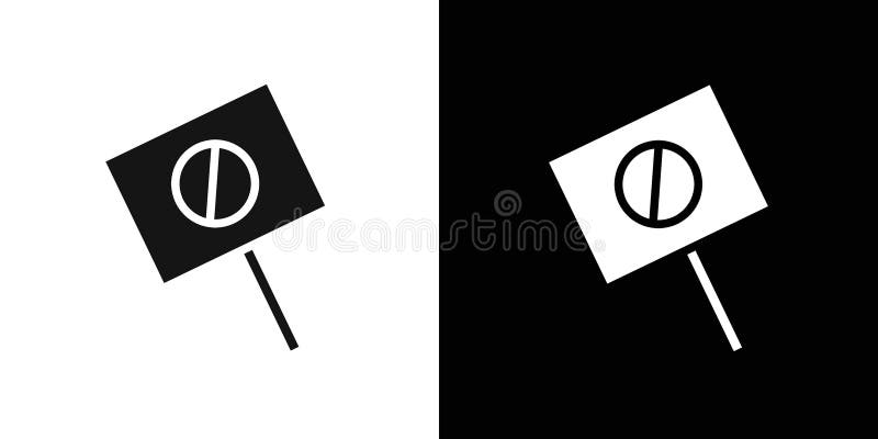 Protest Banner in Hand Icon Flat Vector Set Outline Stock Vector ...