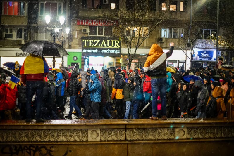 Protest in Bucharest, Romania Editorial Photography - Image of romania ...