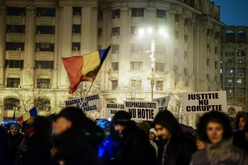 Protest in Bucharest, Romania Editorial Photography - Image of resist ...