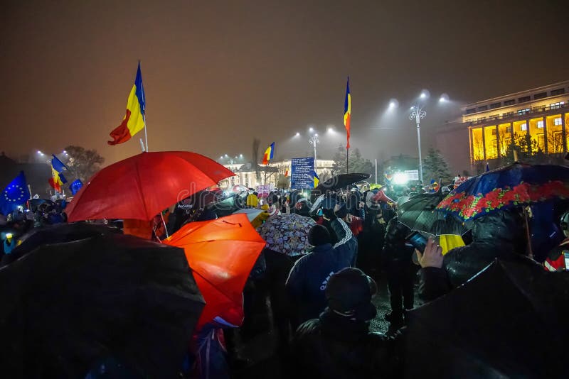Protest in Bucharest, Romania Editorial Stock Photo - Image of ...