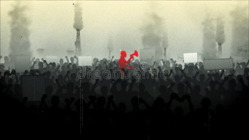 Protest in the City. Retro Style. Stock Footage - Video of cheer ...