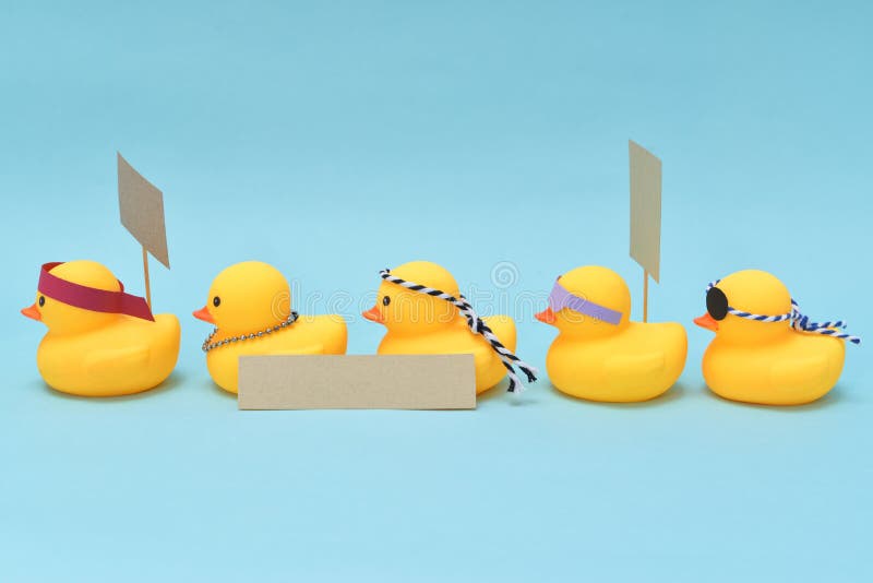 Protest Concept, Rubber Ducks are Protesting Stock Image - Image of ...