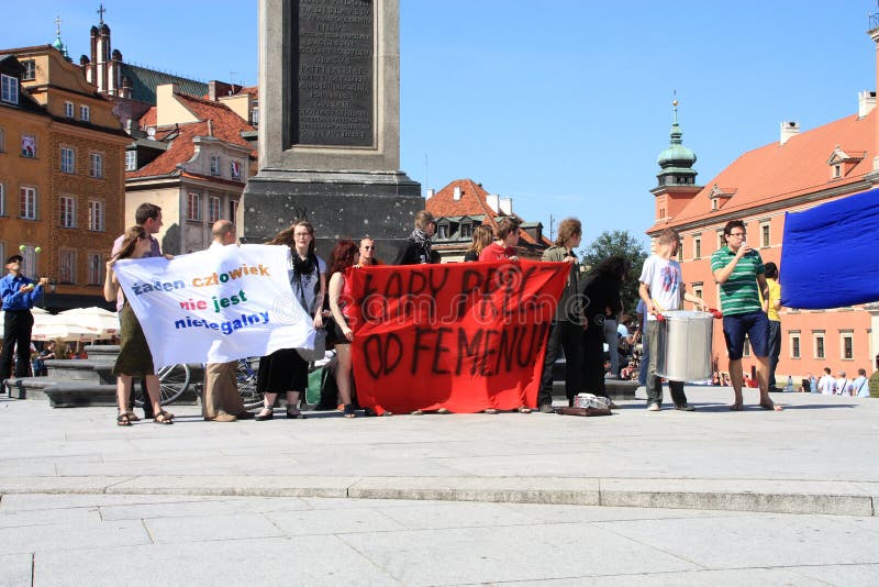 The Protest in Defense of Femen Editorial Image - Image of city, crowd ...