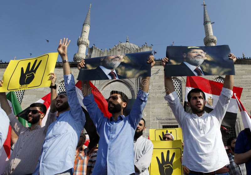 Protest For Egypt Military Crackdown In Istanbul T Editorial Stock