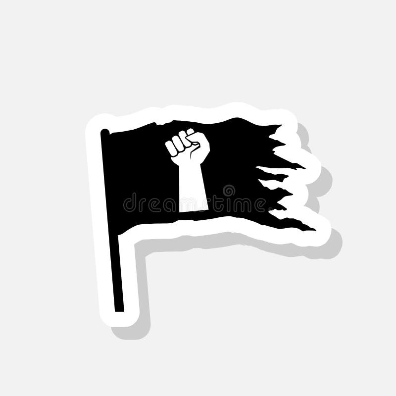 Protest flag sticker icon stock vector. Illustration of democracy ...